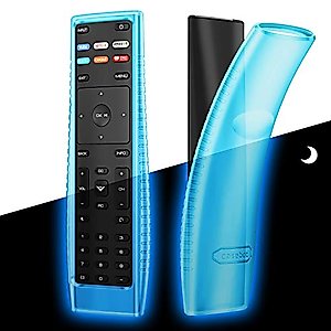 Fintie Remote Case for Vizio XRT136 / Vizio XRT140 Remote Control, CaseBot Lightweight Anti-Slip Shockproof Silicone Cover for VIZIO XRT136 XRT140 Smart TV Remote, Sky Blue- Glow in The Dark