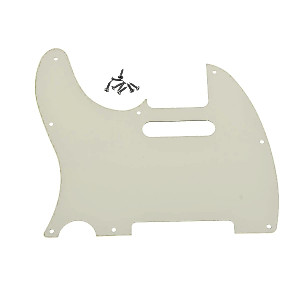 KAISH 8 Hole Tele Style Pickguard TL Guitar Pick Guard Scratch Plate for Tele/Telecaster Aged White