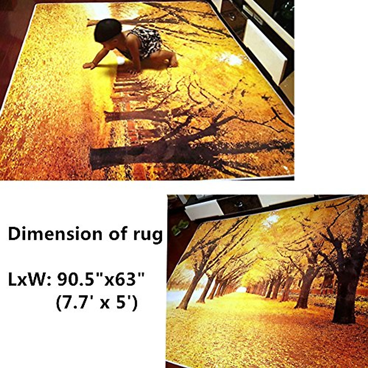 ZaH Thin Area Rug Non-Slip Doormat Carpet Printing Rug for Living Room, Bedroom, Kitchen, Bathroom (2x3-19.7"x31.5", Wave)