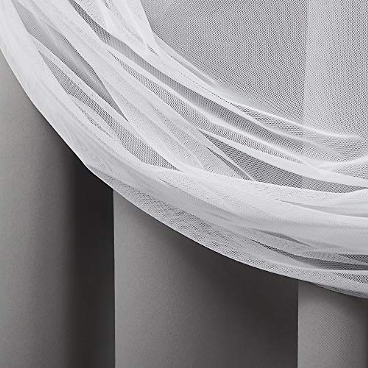 Exclusive Home Catarina Layered Solid Room Darkening Blackout and Sheer Grommet Top Curtain Panel Pair, 52"x84", Soft Grey