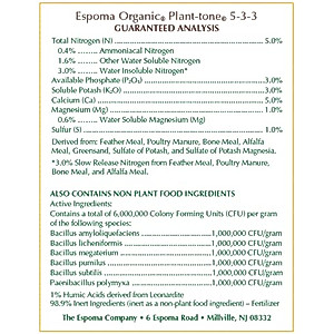 Espoma Organic Plant-Tone 5-3-3 Natural & Organic All Purpose Plant Food; 36 lb. Bag; The Original Organic Fertilizer for All Flowers, Vegetables, Trees, and Shrubs