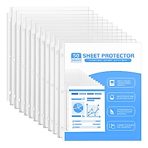 Teskyer Sheet Protectors 8.5 x 11 Inches, Clear Page Protectors for 3 Ring Binder, Letter Size Plastic Sleeves for Binders