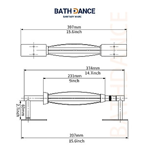 BATHDANCE Paper Towel Holder -Under Cabinet Paper Towel Holder, Single Hand Operable Roll Holder with Damping Effect,No Drilling or Wall Mounted Stainless Steel for Kitchen Bathroom (Matte Black)