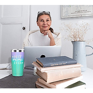 KOOLDRINK Best Mimi Ever-Grandma Gifts from Granddaughter Grandson-Mothers Day Birthday Christmas Gifts for Grandma Mom-Insulated Travel Mug with Lid and Straw 20Ounce Multicolor