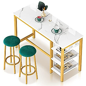 AWQM B010-YBJ2 Table Set, 47.24" × 15.75" × 38.98" (Width×Depth×Height), White