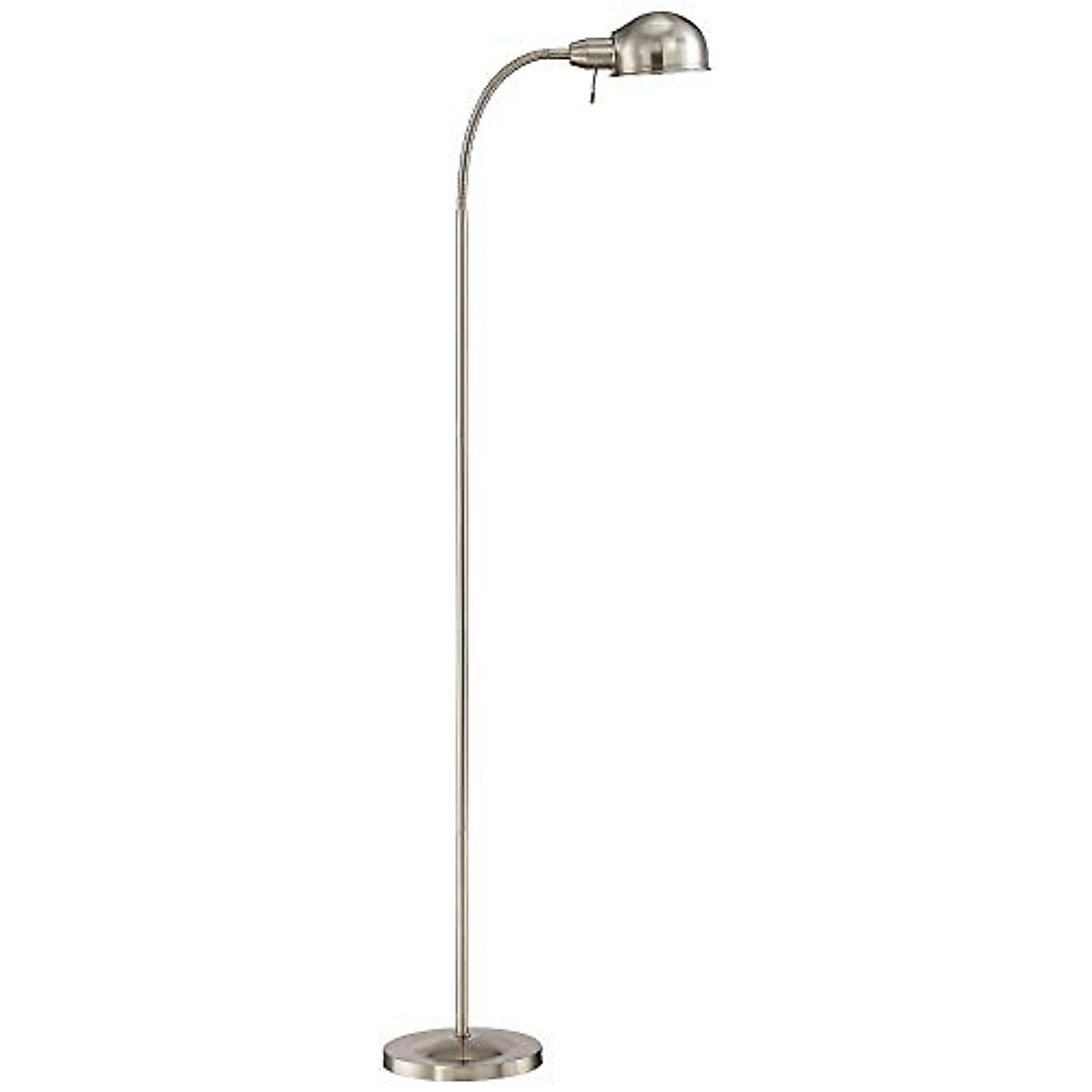 360 Lighting Ridley Modern Standing Task Floor Lamp 61" Tall Satin Nickel Silver Adjustable Gooseneck Arm Bright Lighting for Living Room Reading House Decor Bedroom Home