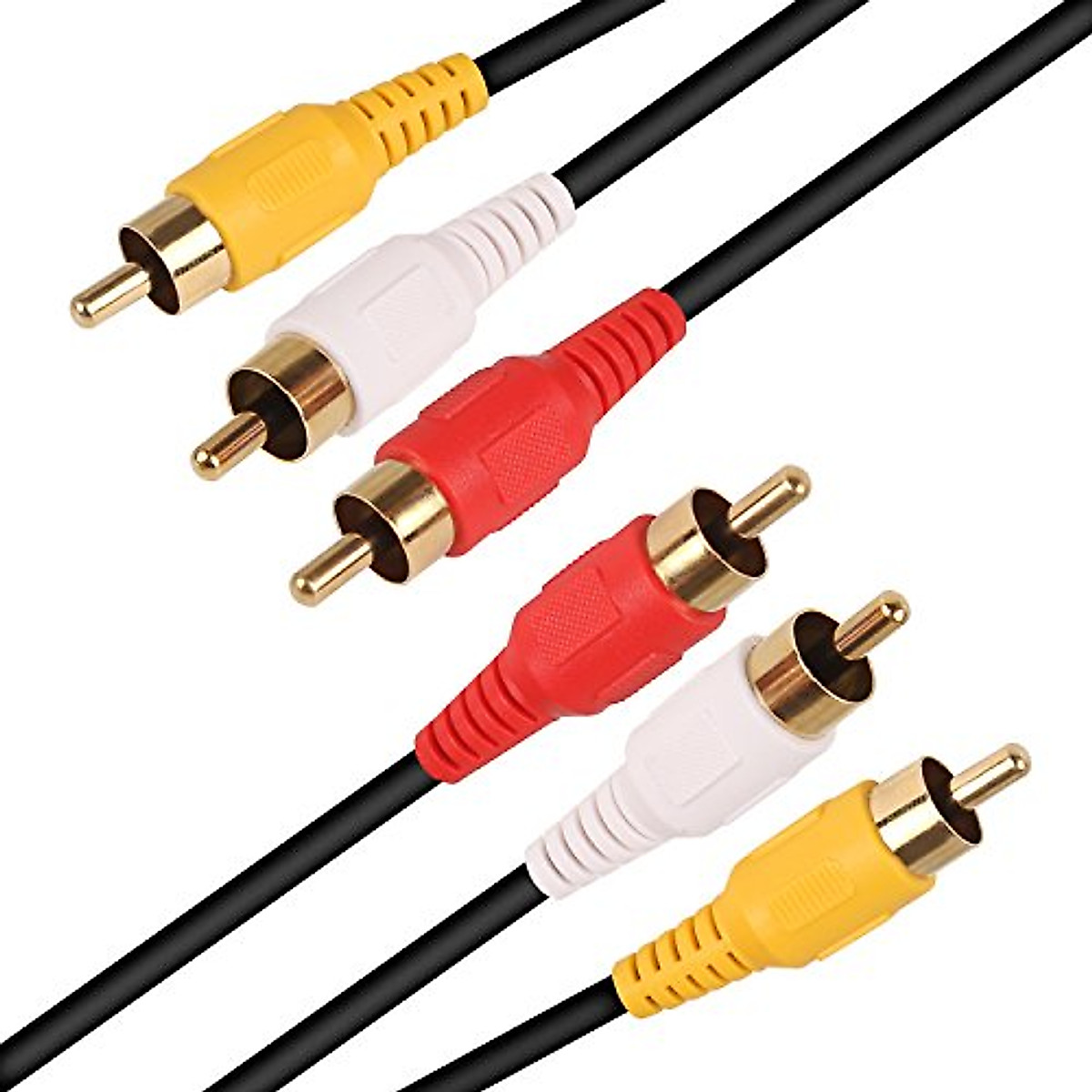 Audio Video Cable,Composite Cord 6 ft RCA to RCA M/Mx3,AV Cable for TV,DVD,VCD etd.