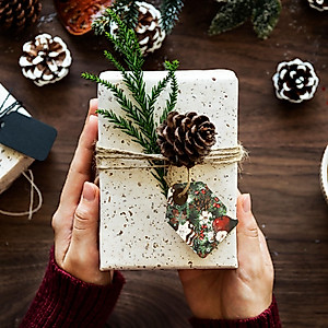 PUIKSXER 6"x6" Merry Christmas Scrapbook Paper Pad, 24 Sheets Plaid Snowflake Deer Pinecone Wood Texture Pattern Paper Single-Sided Holiday Craft Paper for Junk Journal Card Making Album Party Decor