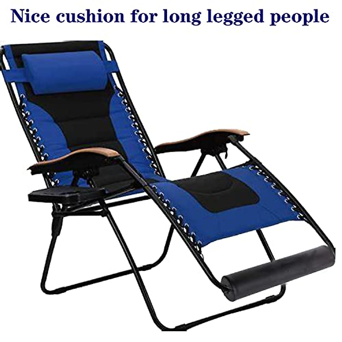 Zero Gravity Chair Cushion for Foot Rest, Universal Oversized Folding Loungers Anti Gravity Recliners Outdoor Chaise Patio Lawn Camping Chairs Footrest Padding for Outside Black