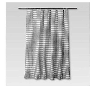 Threshold Stripe Shower Curtain Radiant Gray