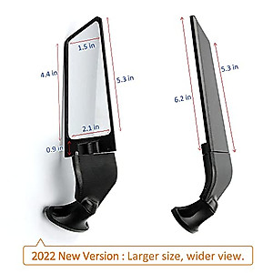 Motorcycle Wind Wing Rear View Side Mirrors, 1 Pair Black Rotating Swivel Stealth Winglets Mirrors Fit for Kawasaki 2005 2006 2007 2008 Ninja ZX6R & Ninja ZX10R 2004-2007