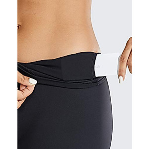 CRZ YOGA Women's Naked Feeling Workout Leggings 25 Inches - 7/8 High Waist Yoga Tight Pants Black Medium