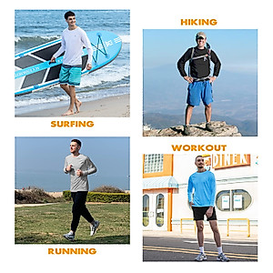 NAVISKIN Men's Sun Protection UPF 50+ UV Outdoor Long Sleeve Shirts Powder Blue Size L