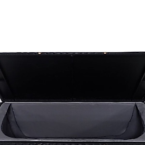 Oakland Living 113 Gallon Outdoor Storage Box, Patio Rattan Deck Box, Wicker Storage Bench for Indoor, Outdoor, Pool, Balcony, Yard, Garden, Black