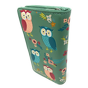 Shag Wear Bird Wallet for Women 7" (Owl Garden Green)