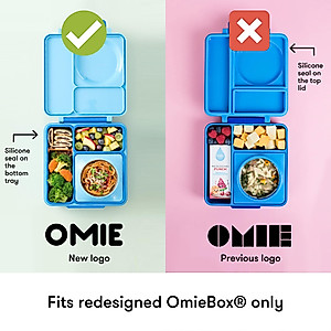 Omie OmieBox (2 pack) Leakproof Dips Containers To Go, Salad Dressing Container, Condiment Container with Lids - Food Safe Silicone - 4 ounces (Sea Blue/Green)