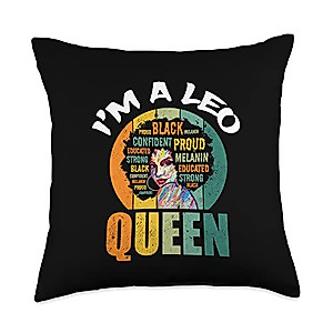 Leo Girls & Zodiac Gifts Leo Girl Traits Facts Horoscope Zodiac Astrological Sign Throw Pillow, 18x18, Multicolor