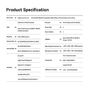 Beelink Dual 2.5GbE Network- Triple 4K Displays- 16GB DDR5 Mini PC, Intel 12th Core i3 N305 EQ12 Pro Support AV1 deconding, 500GB PCIex1 SSD, WIFI6, BT5.2, Office, Openwrt Mini Computers Grey