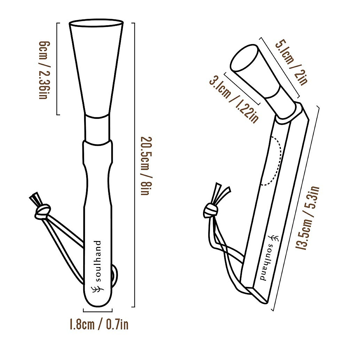 Soulhand Professional Coffee Brush Cleaning Brush Set (Straight + Curved) No Falling Out Bristles Natural Walnut Wood Espresso Machine Grinder Cleaner Coffee Tool for Barista Home Kitchen