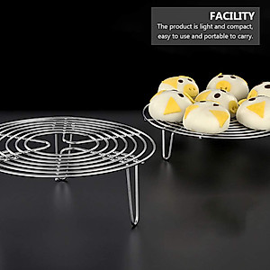 Cabilock Round Cooking Rack Stainless Steel Steamer Rack Grilling Rack Canning Rack Cooling Rack for Baking Canning Cooking 7.9x2.8 inch