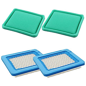 LOCOPOW 2 Pack Air Filter 491588S & Pre Filter Replacement for Briggs and Stratton 491588 399959 4915885 625e 675ex 725ex, John Deere LG491588JD, Troy-Bilt TB110 TB130 TB230 TB320 Lawn Mower