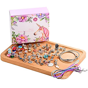 COO&KOO Charm Bracelet Making Kit, Jewelry Making Supplies Mermaid Unicorn Gifts for Teen Girls Crafts for Girls Ages 8-12