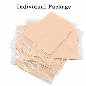 Yuelong 20Pcs Blank Tattoo Practice Skin Fake Skin 7.4x5.6" Double Sides Silicone Pads Microblading Eyebrow Tattoo Skin Practice for Beginners and Experienced Artists