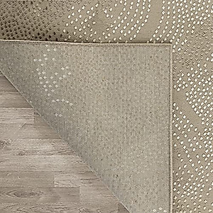 Antep Rugs Abstract 8x10 Dotted High-Low Textured Indoor Area Rug BAB5863 (Beige, 7'10" x 10')