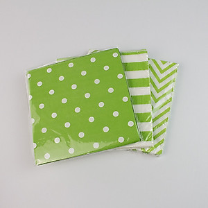 Dulousia Disposable Striped Chevron Polka Dot Green Paper Party Napkins 60 Count