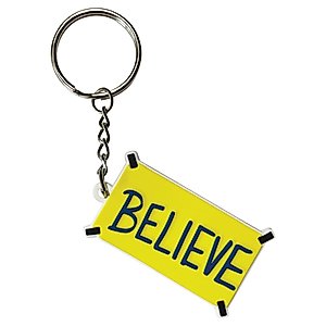 Believe Funny Keychain - Fun Gifts for Soccer Team | Coach Lasso Merchandise Believe Sign, AFC Richmond | Bulk Team Gifts, Motivational Poster, Fun Keyring for Backpacks, Car Keys, Fanny Packs