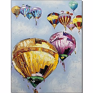 Abstract Balloon Oil Painting On Canvas Hand Painted Modern Wall Art Pictures for Living Room,31inx47in,No Frame