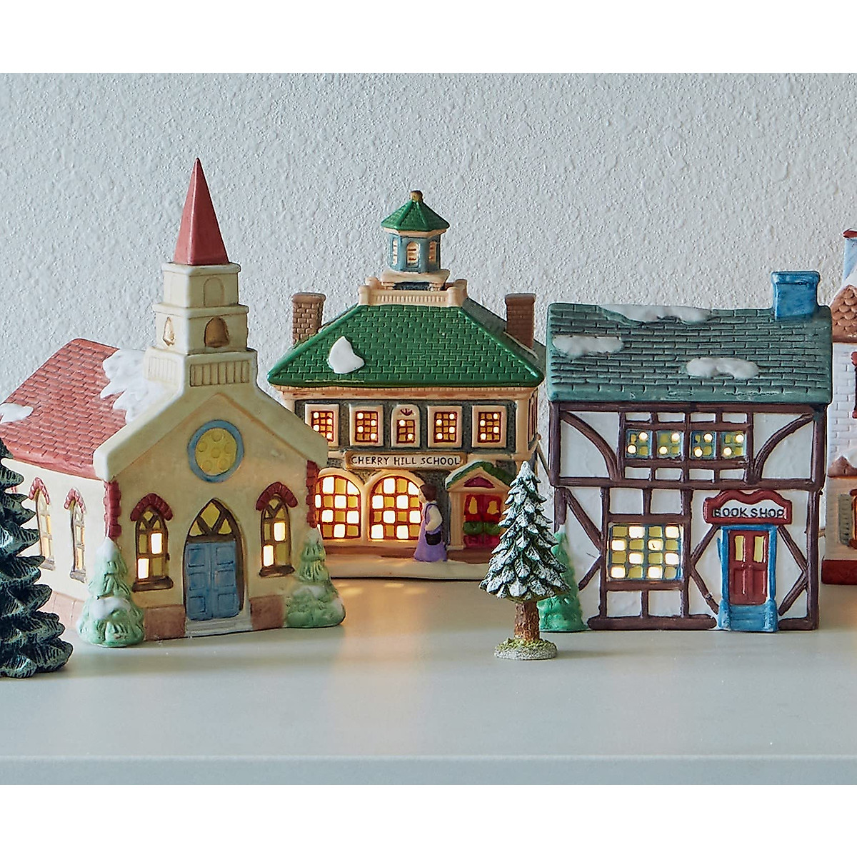 Three Bulb chainable LED Accessory Cord – 10ft Cord with Three (3) c7/e12 Candelabra LED Light Bulbs and Clips - Christmas Village, Decorations, Crafts, Lamp, Holiday (On/Off Switch)