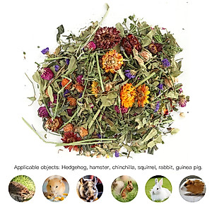 GLOGLOW Small Pet Bedding, Dried Flowers Plants Padding for Squirrels Guinea Pigs Rabbits Chinchillas Hamsters Gerbils(100g) Treats
