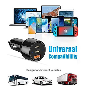 USB C Car Charger 48W, Deep Dream USB C Car Adapter Fast Charging, PD & QC3.0 Cigarette Lighter Adapter Compatible with iPad, iPhone 14 Plus Pro 13 12 11, Samsung Galaxy S23 S22 S21 S20, Google Pixel