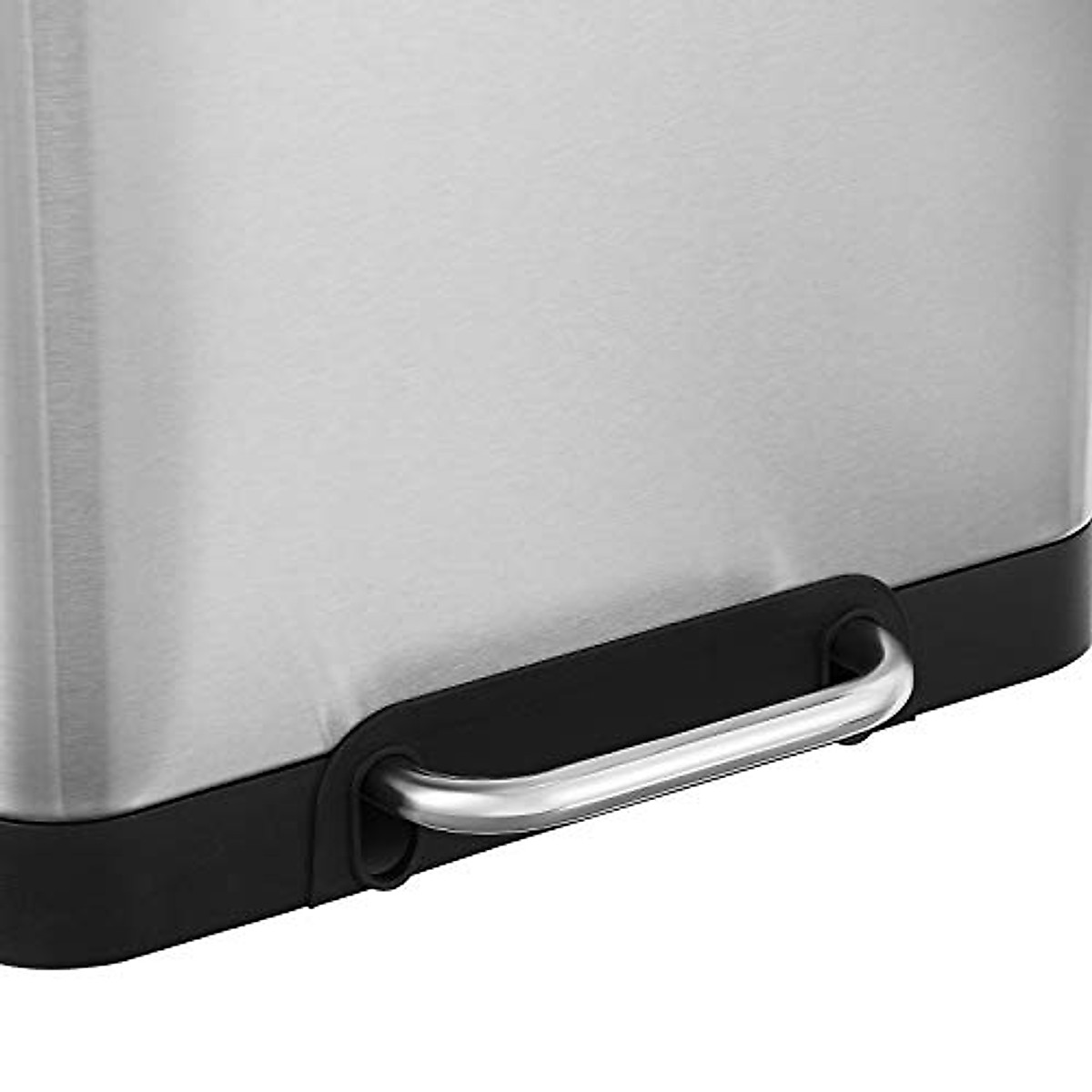 SONGMICS Trash Can, 12-Gallon Pedal Garbage Can, Stainless Steel Step Bin, Plastic Inner Bucket and Lid, Soft Closure, Fingerprint Proof, for Kitchen, Living Room, Silver ULTB007E01