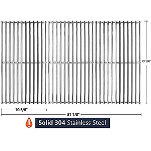 Hongso 19 1/4" Grill Grates 17 3/4” Heat Plates and 15 13/16" Burner Tubes for Jenn-Air Nexgrill 720-0337 720-0512 730-0337, Members Mark 720-0586A Grill Models