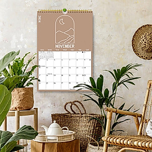 2024 Calendar - Wall Calendar From January 2024 to December 2024, 2024 Aesthetic Modern Boho Vertical Hanging Large Calendar with Moon Phases, Perfect for Monthly Organizing & Planning, 10"×14.5"