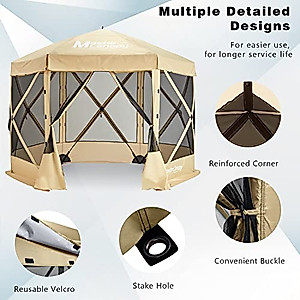 MASTERCANOPY 10x10 Portable Screen House Room Pop up Gazebo Outdoor Camping Tent with Carry Bag(10x10,Beige)