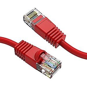 CABLYTIC (20 Pack Cat 6 Ethernet Cable 4 Feet Red UTP Booted 4 FT Computer Network Cable, Internet Cable, Cat 6 Cable