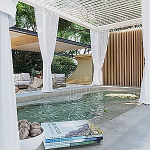 Joyside 12’ x 20’ Outdoor Louvered Pergola - Patio Aluminum Pergola with Adjustable Louvered Roof, Water-Proof Gazebo Sunshade Shelter with Netting Included, White Frame