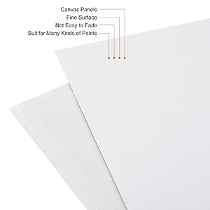 PATIKIL Paint Canvases for Painting, 6 Pack 12x10 Inch Square Wood Frame Stretched Blank Art Canvas Board Panels for Acrylic, Oil, Tempera Painting, White