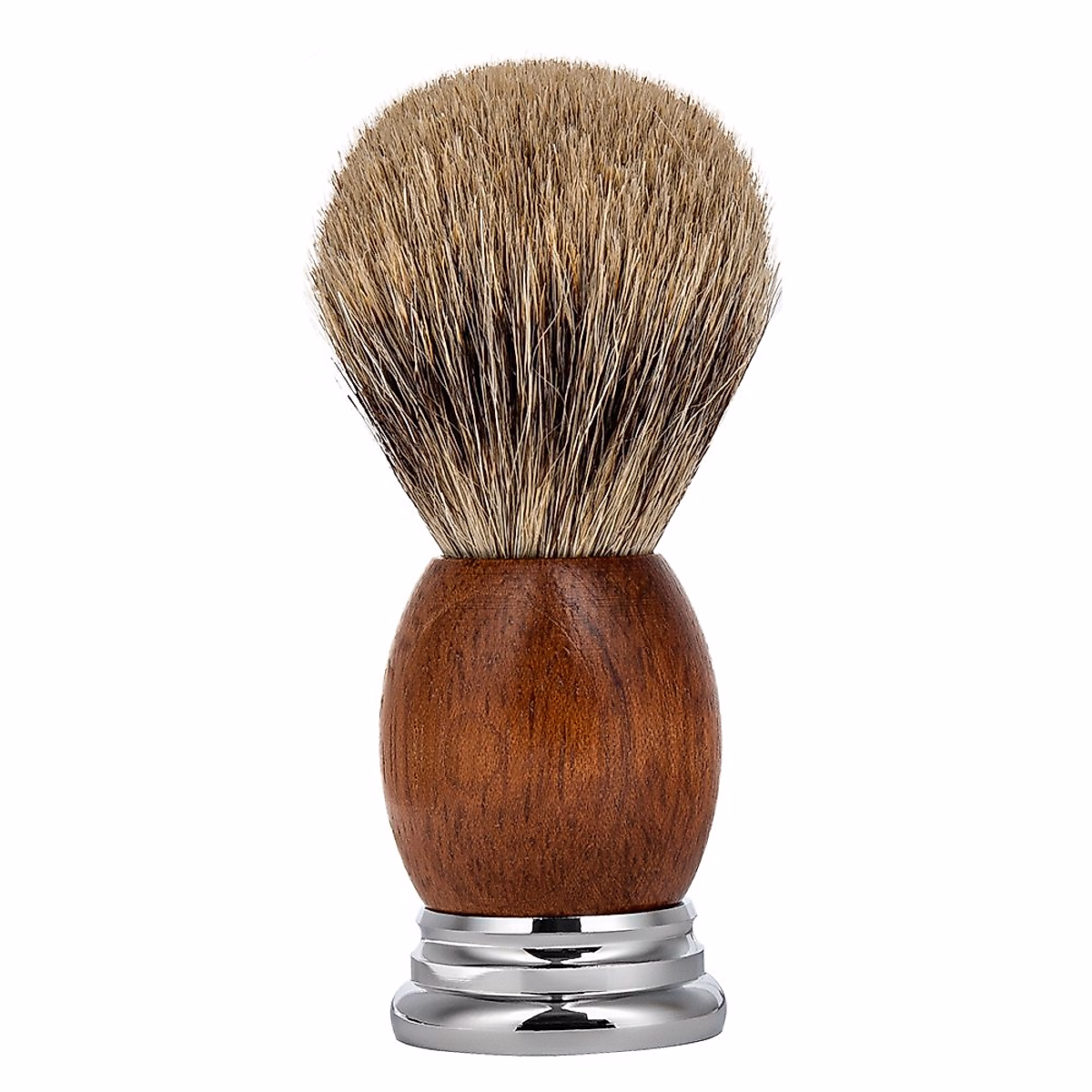CHARMMAN Best Badger Hair Bristles Shaving Brush, Premium Natural Red Pear Wood Handle+Heavy Duty Alloy Base