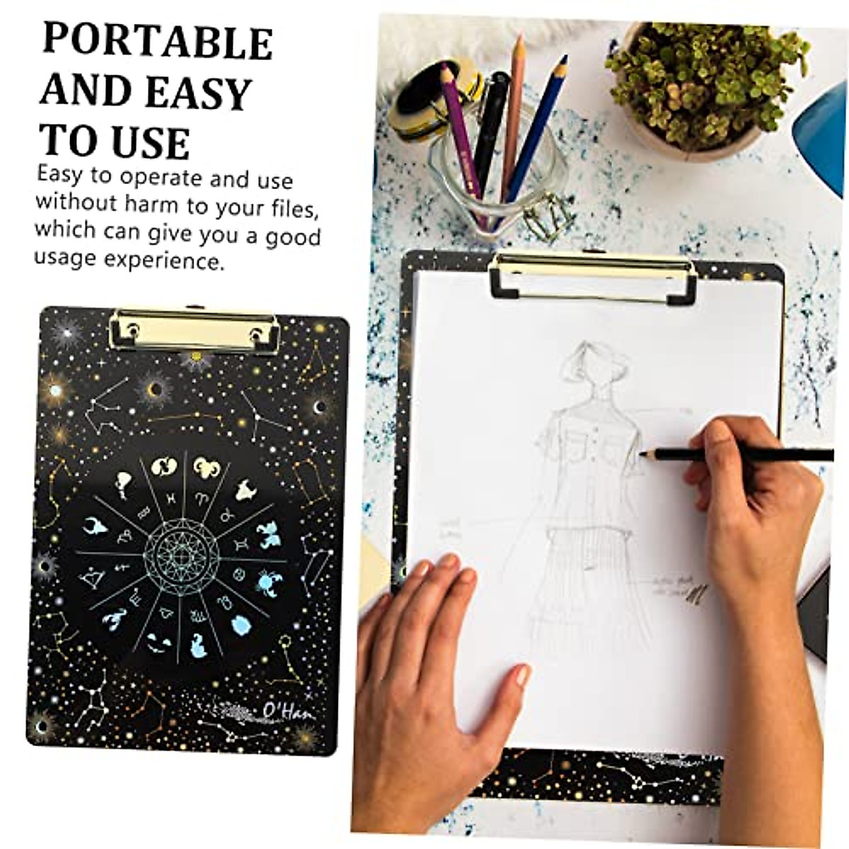 Ciieeo Plastic Folders 2pcs Convenient Document Profile Practical Holder Conference Nurse with Exam Paper Case Writing Storage Fashion Size Clipboard Portable Office Clip Pattern Plastic