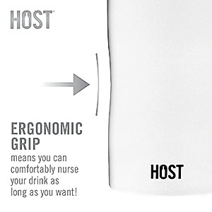 HOST Stay-Chill Beer Cozy Insulated Can Cooler Tumbler - Double Walled Stainless Steel Beer Can Insulator Holder for Slim Sized Cans - White