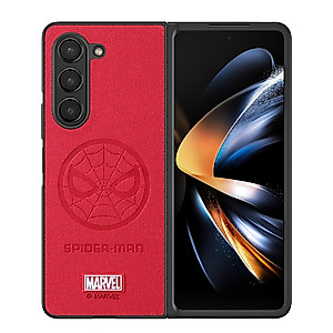 IRON SPIDER Case for Samsung Galaxy Z FOLD 5 5G, with Superhero character Compatible Galaxy Z FOLD 5 5G Leather Case RED