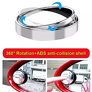 Blind Spot Mirrors for Car 2Inch Round HD Rear View Convex Mirrors 360°Rotatable HD Glass Mirrors Convex Wide Angle Blind Spot Mirrors for Trucks, Car, Van, SUV (Sliver-4pcs)