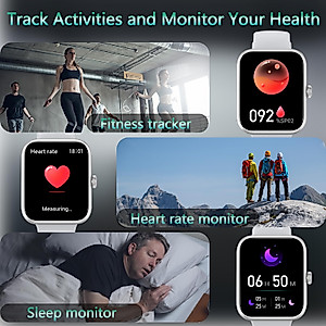 Smart Watch (Answer/Make Call), 1.8" Smartwatch Fitness Tracker for Android and iOS Phones with Heart Rate Sleep Tracking, 132 Sport Modes, Blood Oxygen, Ai Voice Control,Fitness Watch for Women Men