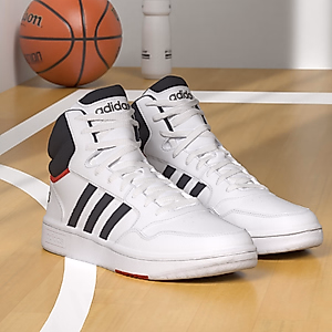 adidas Adult Hoops 3.0 Mid White/Legend Ink/Vivid Red 11