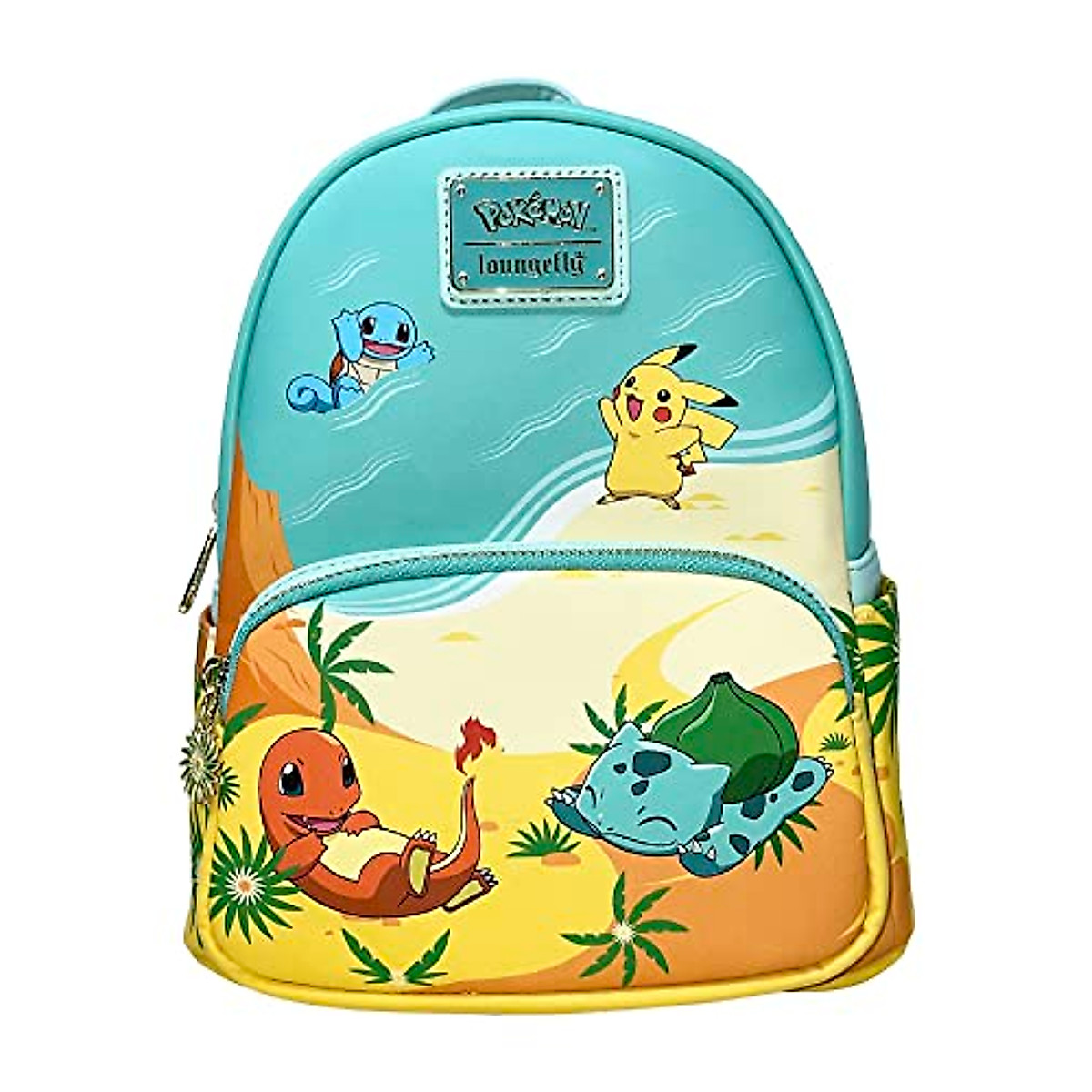 Loungefly Pokemon Original Starters Beach Scene Womens Double Strap Shoulder Bag Purse
