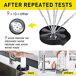 KAYNLESS Glass Rinser Cup Washer For Sink, Metal SUS 304 Stainless Steel Glass Washer For Sink, Kitchen Sink Accessories for Washe Baby Bottle, Glass Cup, Wine Glass, etc(Black)